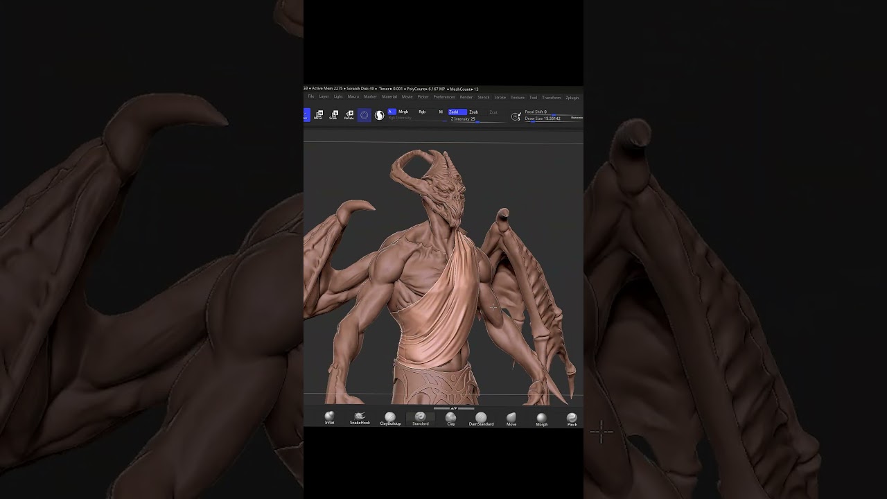 Creature CLOTH Sculpt in zbrush|speed sculpt| #3dmodeling #3dprinting #digitalart #3dsculpting