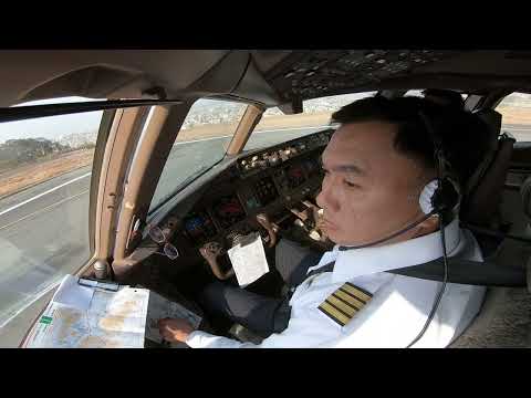 Boeing 777 Take off from Kathmandu Tribhuvan International Airport, Nepal.