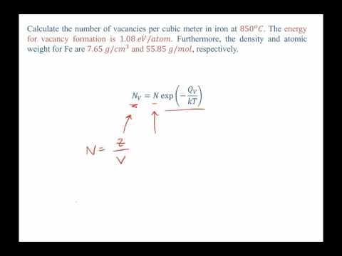 Materials science vacancies example problem