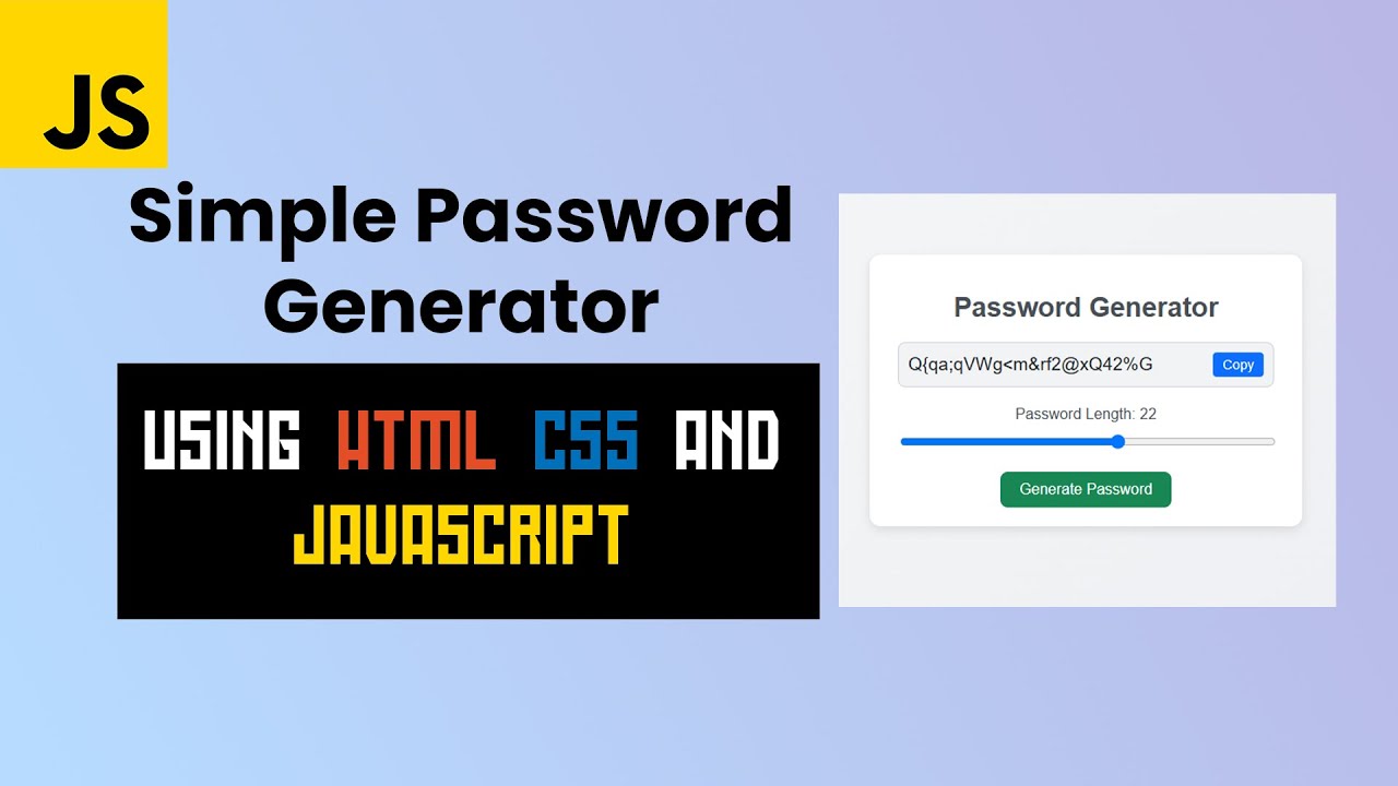 Create a Simple Password Generator with HTML, CSS, and JavaScript