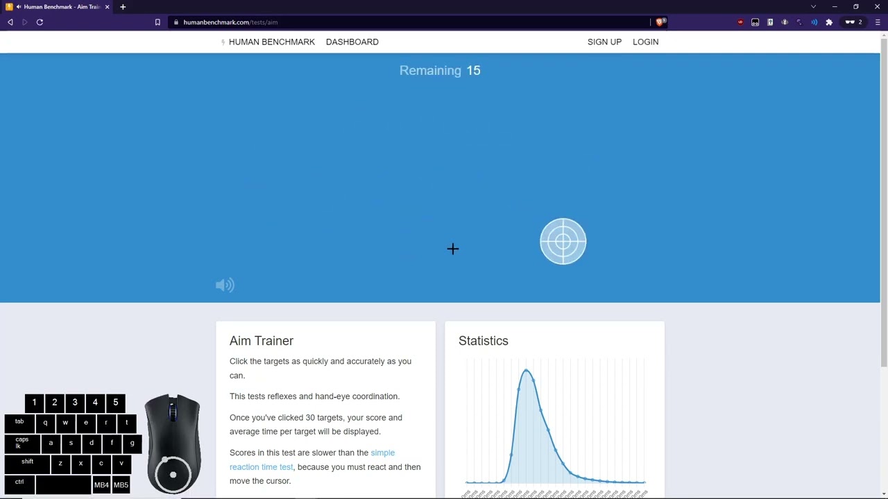 281ms Human Benchmark Aim Trainer