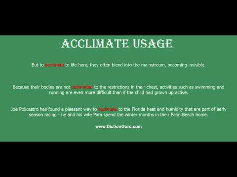 acclimate: How to pronounce acclimate with Phonetic and Examples