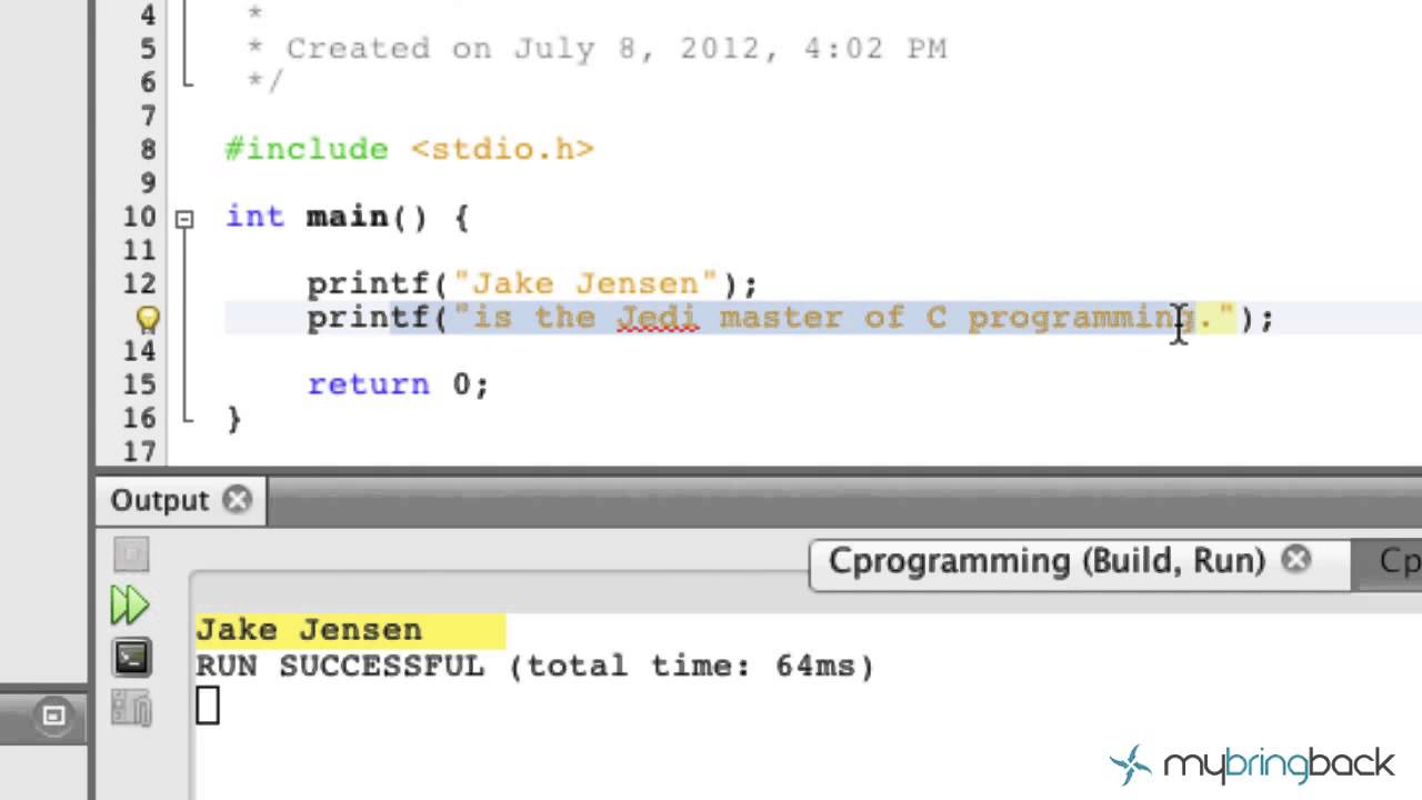 Learn C Programming Tutorial 1 4 Printf Function