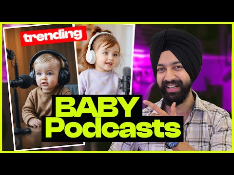How to make TRENDING BABY PODCAST Videos using FREE AI Tools 🤩 #babypodcast #podcast