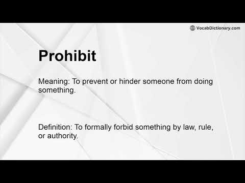 Prohibit Meaning