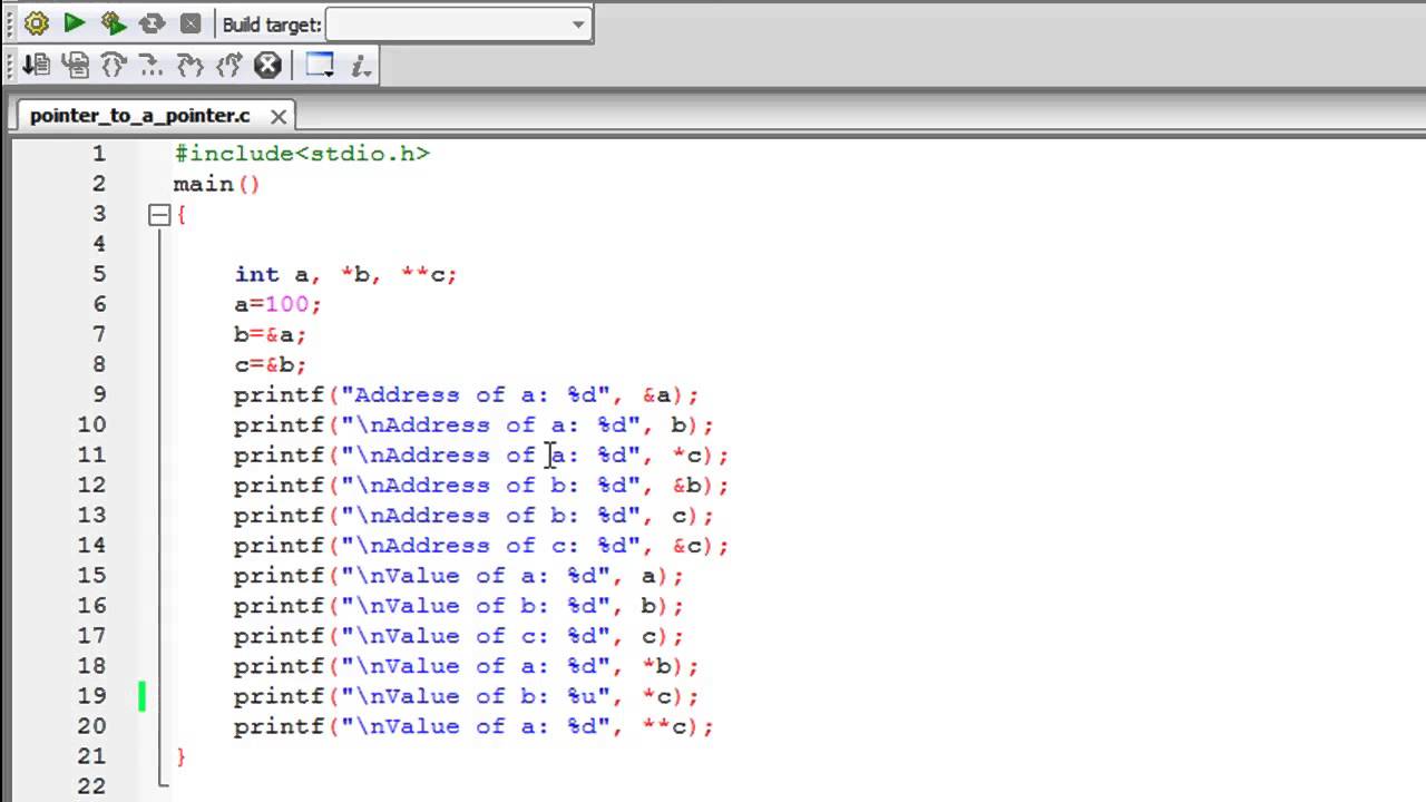 C Programming Tutorial - 60: Pointer to a Pointer