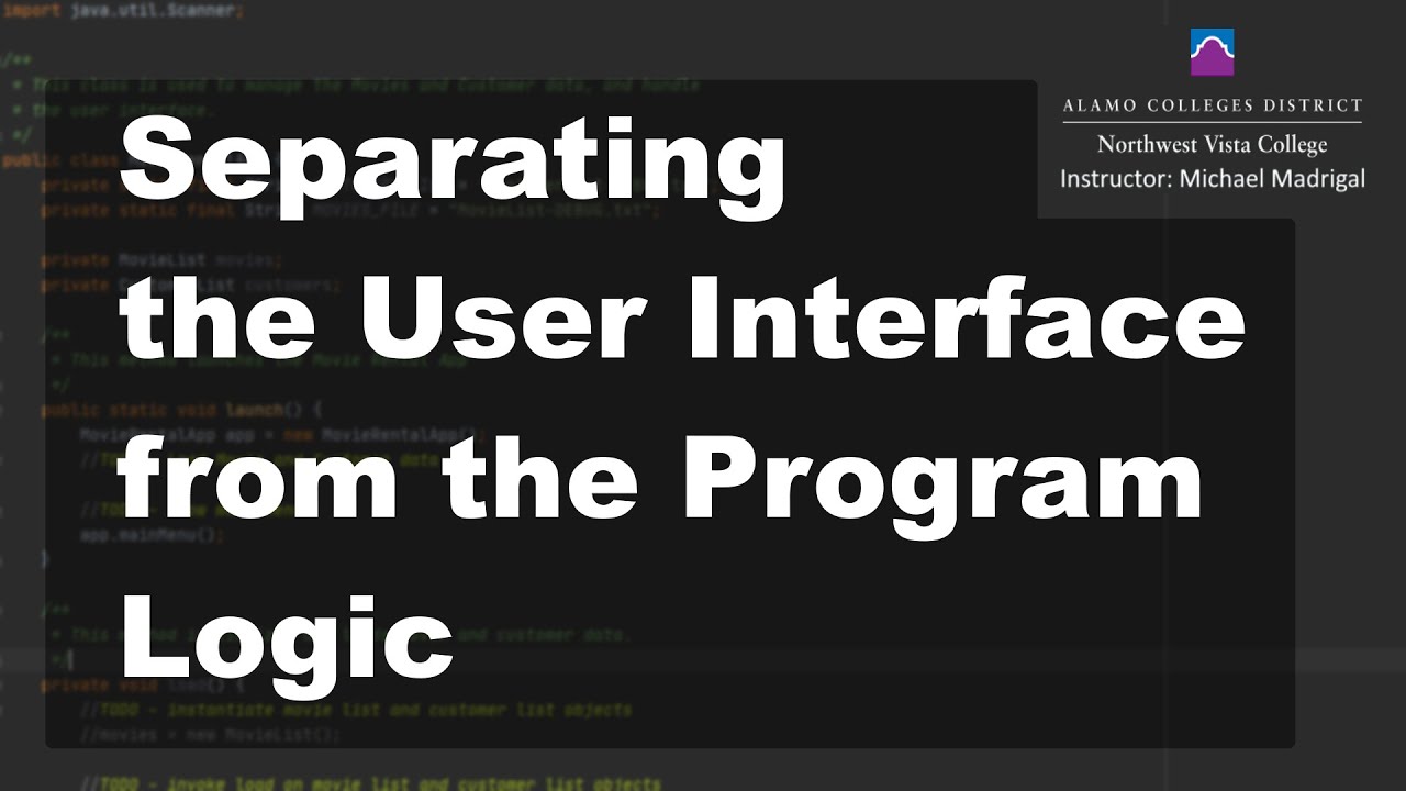 Java 2 Online, Separating the User Interface from the Program Logic
