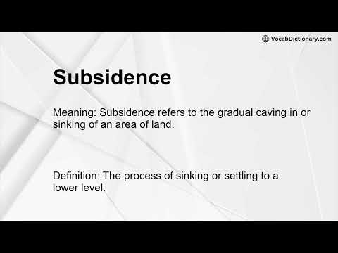 Subsidence Meaning