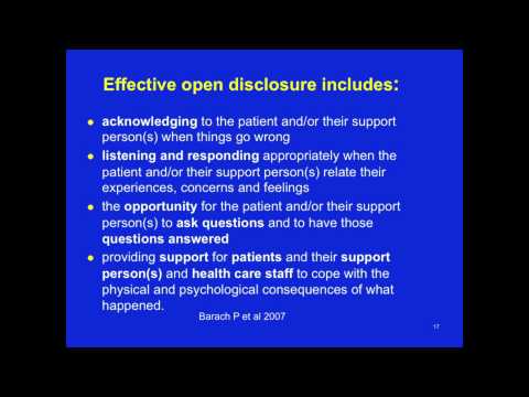 Patient Safety Webinar #15: Critical open disclosure skills after adverse events