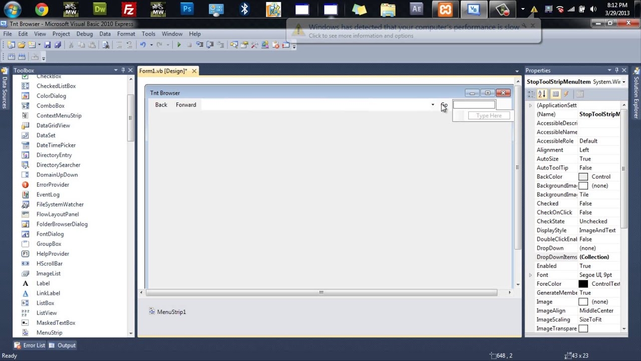 Visual Basic 2010 Tutorial - How To Make Simple Web Browser - TechNationTutoials