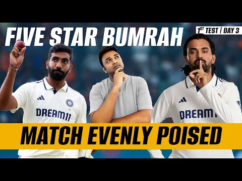 Five star Bumrah, Match evenly poised | 1st Test Day 3 | Suman Tirumalasetti || Sumans Dugout