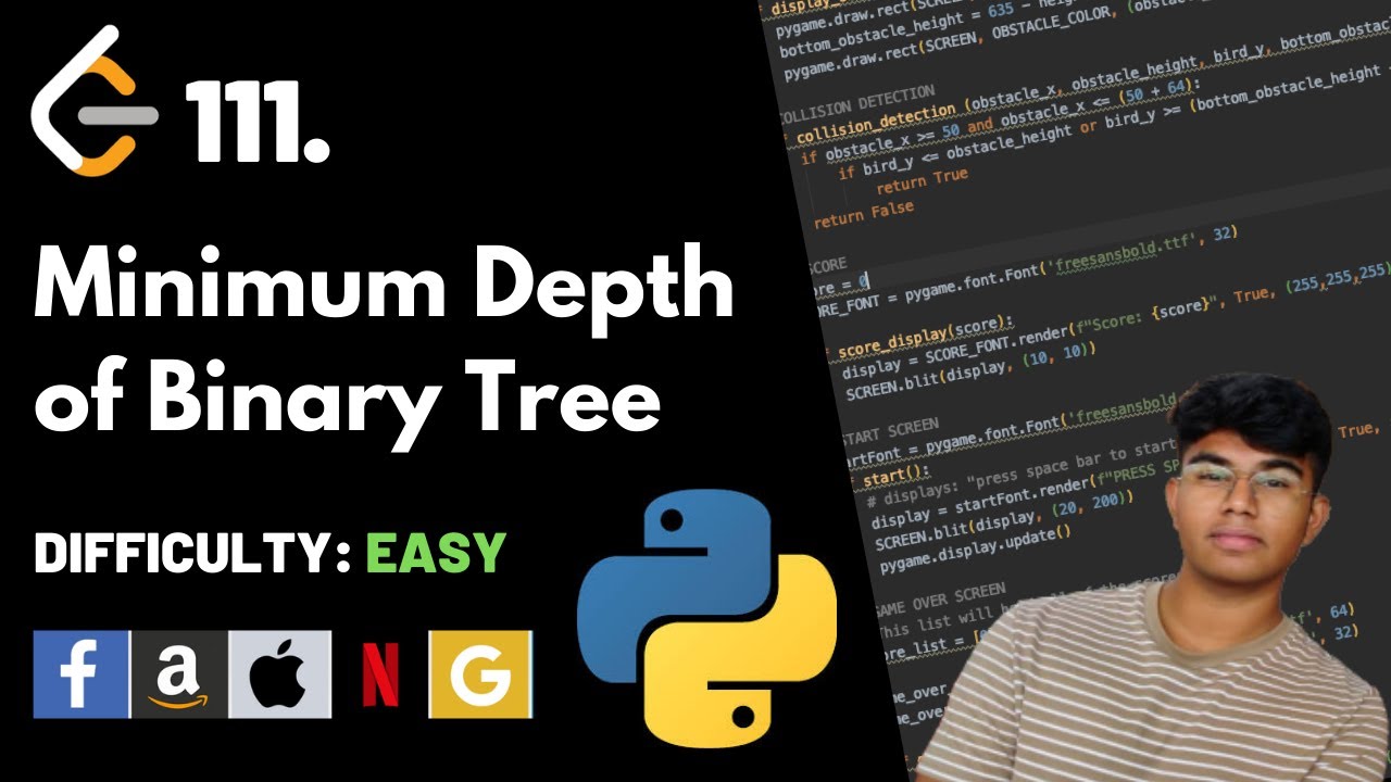 Minimum Depth of Binary Tree | Leet code 111 | Theory explained + Python code
