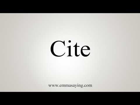 How To Say Cite