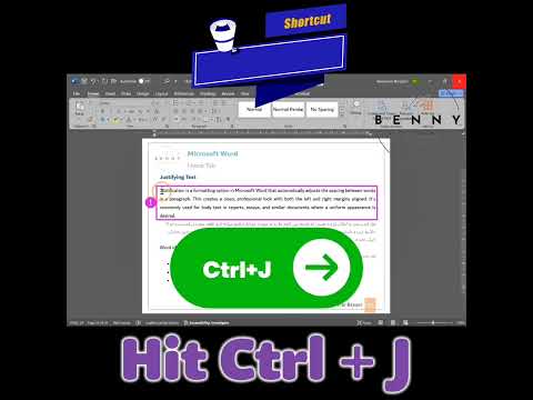 Text Justifying with Shortcut #wordtutorial #alignment #justification