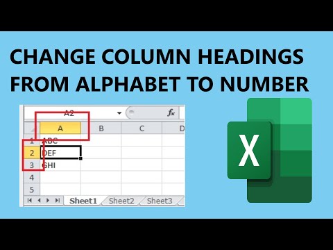 How to change column headings from numbers to alphabet in excel