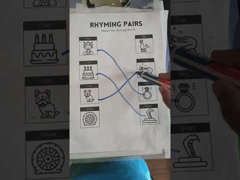 #shorts #freepreschool Rhyming Words Matching Worksheets Download free #freeworksheetsforkids