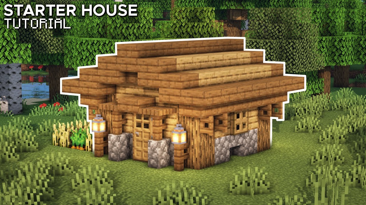 Minecraft: How to Build a Simple Starter House | Small Wooden House ...