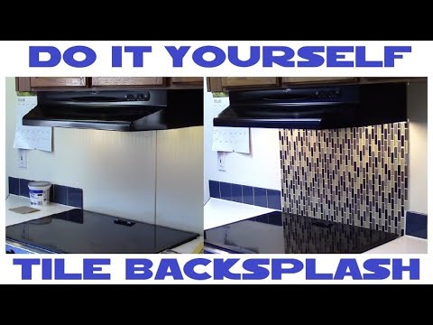 Do It Yourself tile backsplash 6 minutes with Home Depot materials