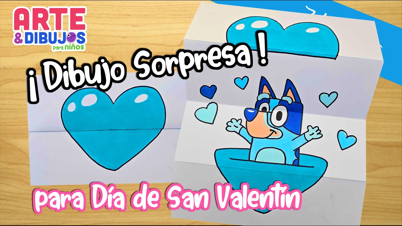 Como dibujar A BLUEY | DIBUJO SORPRESA | SAN VALENTÍN | Arte y Dibujos para Niños