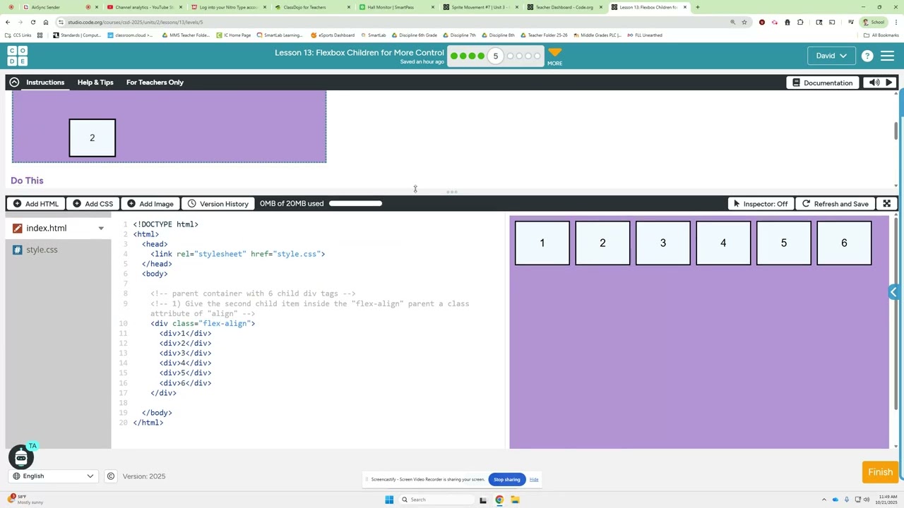 CSD Unit 2: Lesson 13 - Flexbox Children for More Control Part 1 (25-26)