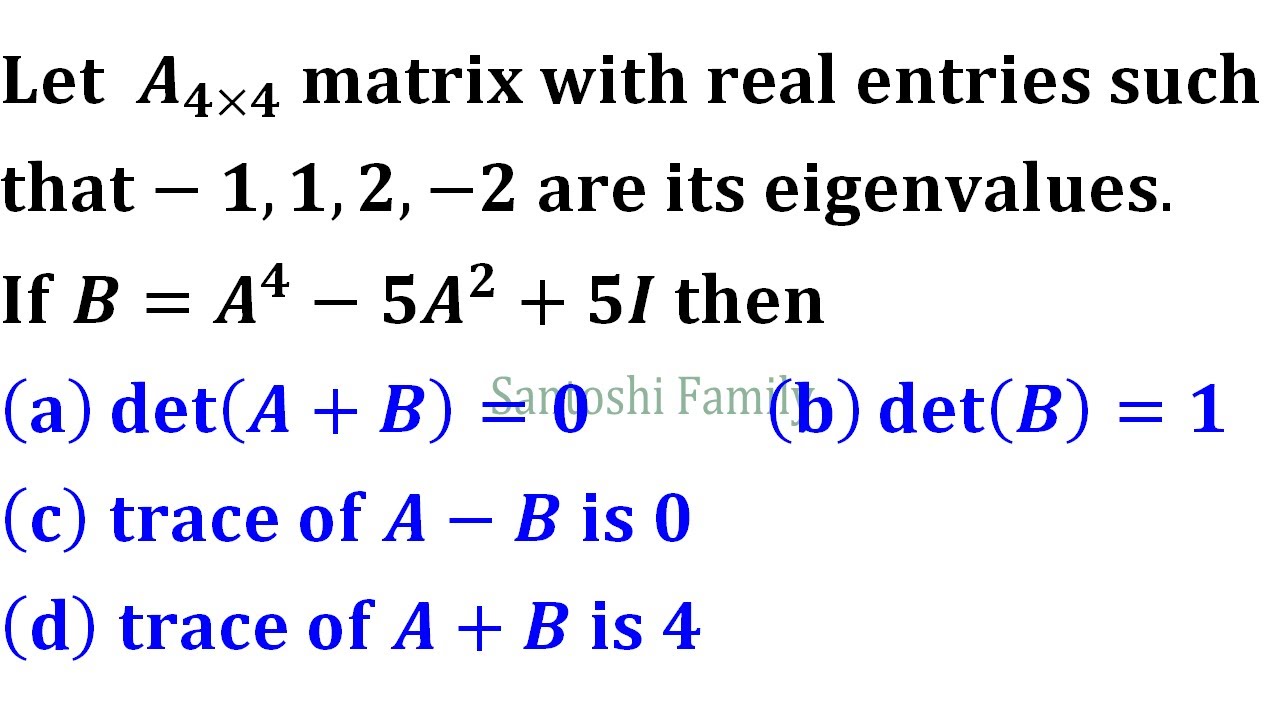 linear algebra engineering iit jam mathematics gate eigen values & eigen vectors csir net gate bhu