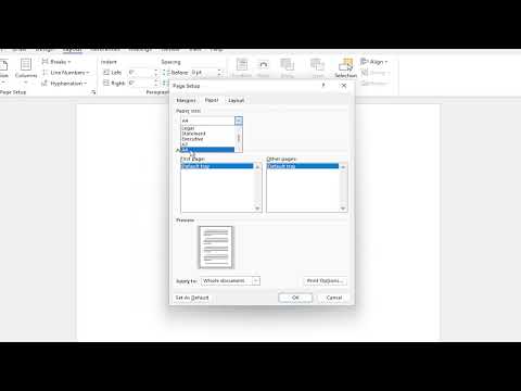 How To Set Default Paper Size to A4 (Microsoft Word)