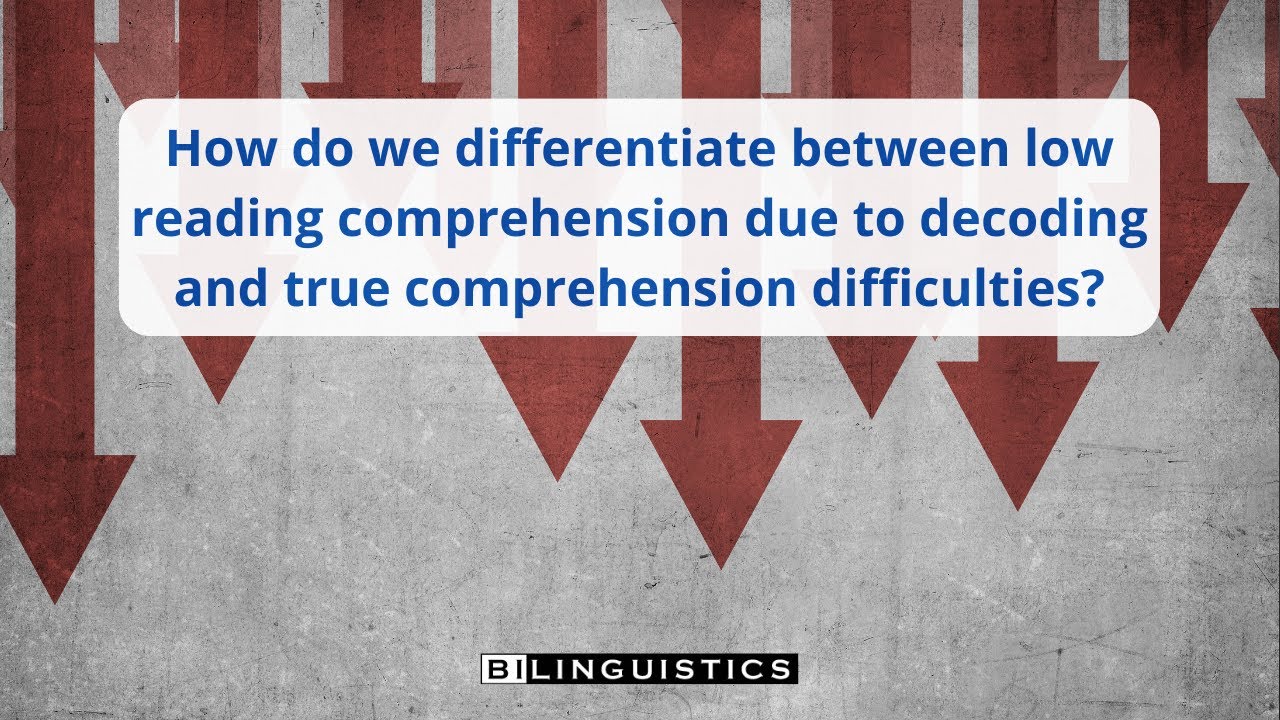 How do we differentiate between low reading comprehension and true comprehension difficulties?