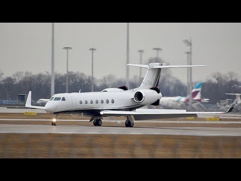 Saab AB Gulfstream Aerospace G550 SE-RKL arrival at Munich Airport