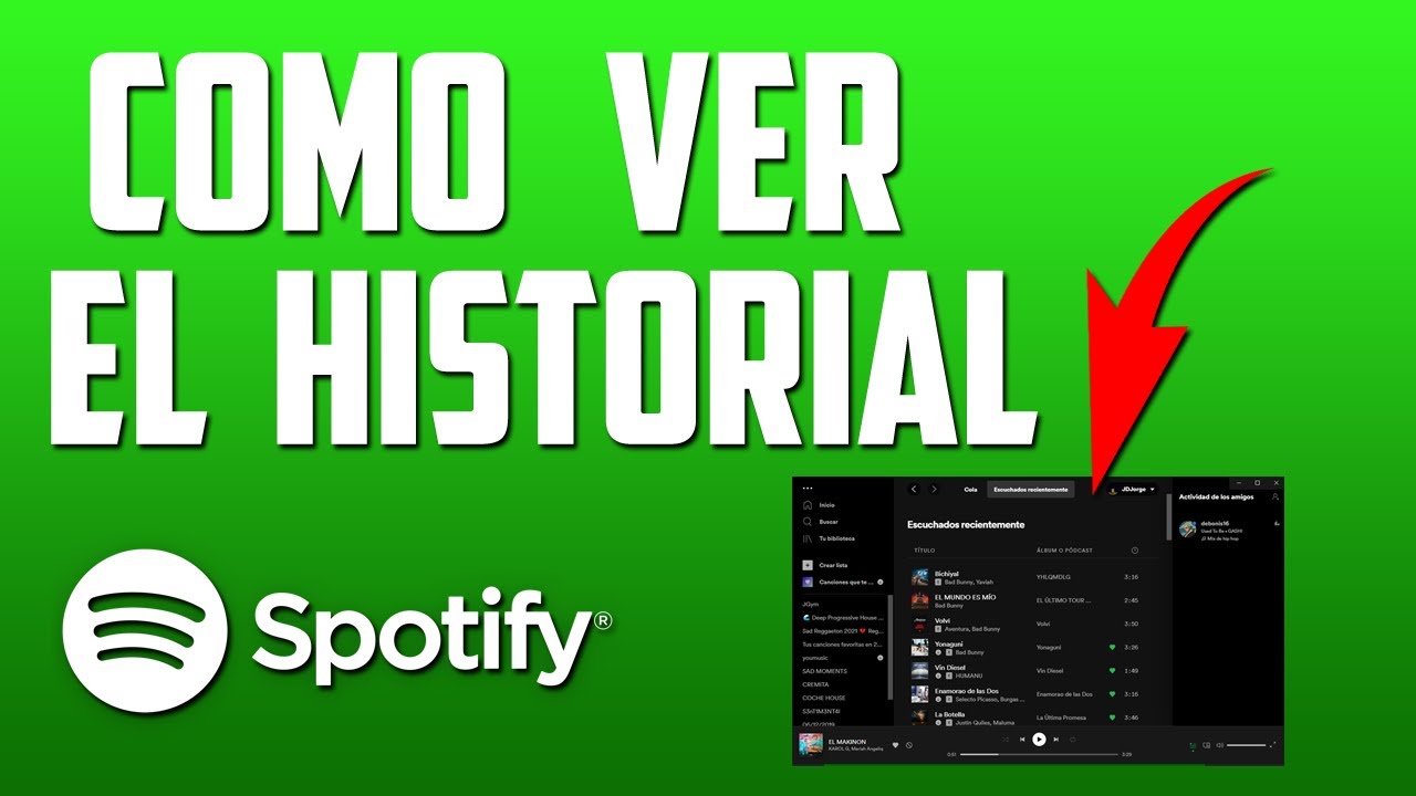🟢COMO VER EL HISTORIAL DE SPOTIFY EN MENOS DE 1 minuto !!