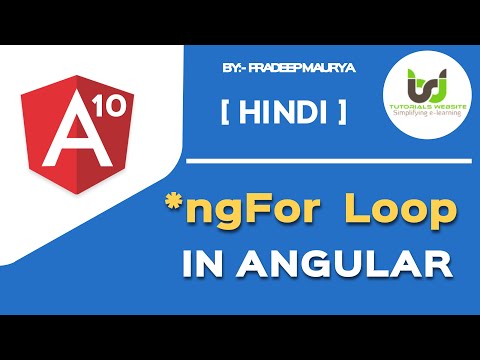 Learn ngFor loop to display array data in angular | Angular 10 Tutorials in Hindi | Part 13 ...