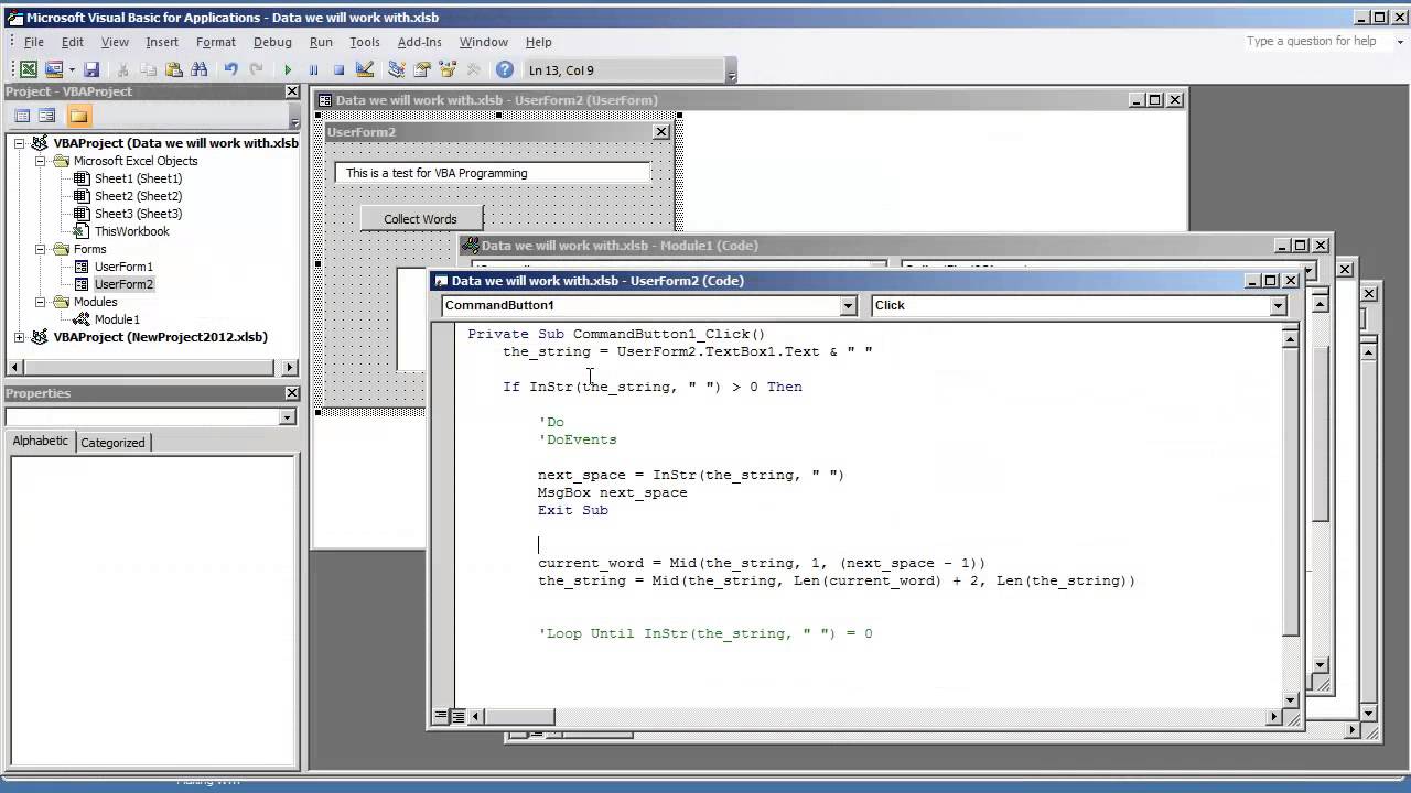 VBA Excel 2010 Programming How to Collect\Extract Words from a Sentence\String