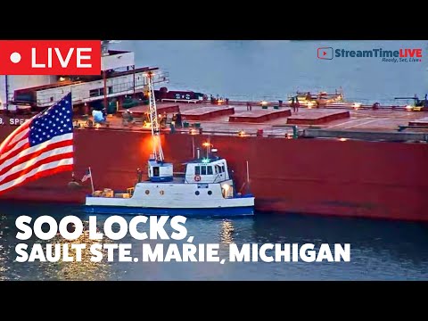 Soo Locks, Sault Ste Marie, Michigan USA | Streamtime LIVE