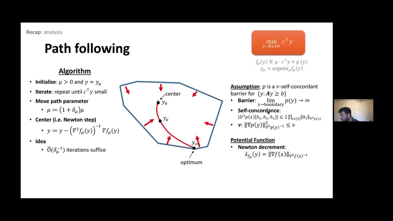 Aaron Sidford: Introduction to interior point methods for discrete optimization, lecture III