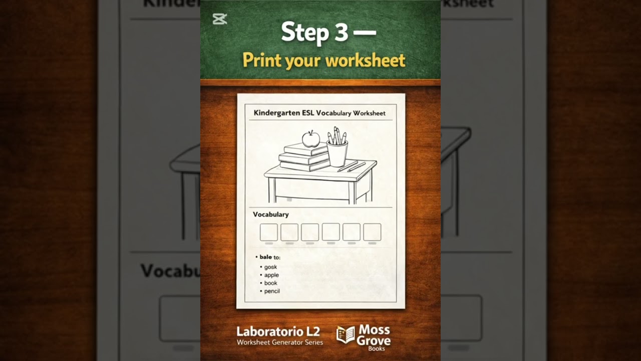 Create ESL Worksheets in Seconds | Kindergarten Worksheet Generator