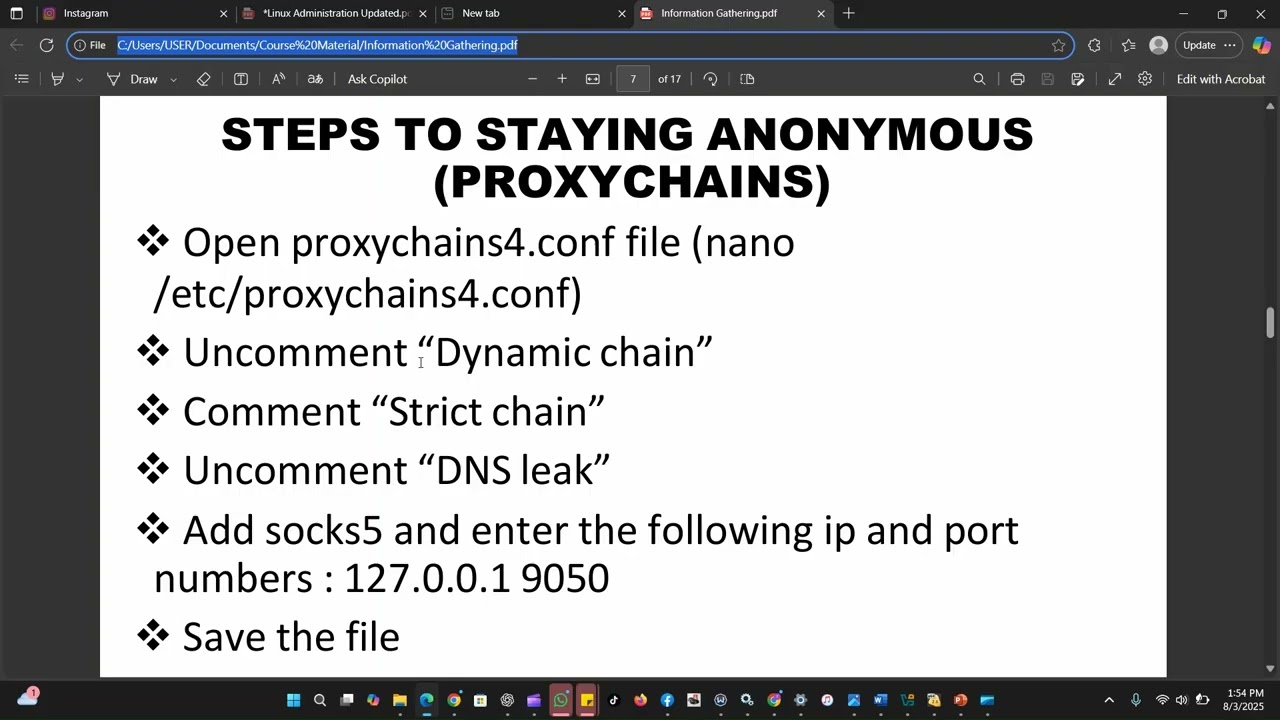 How to stay Anonymous Using Proxychains Without Errors on Kali Linux 2025 | Ethical Hacking Course
