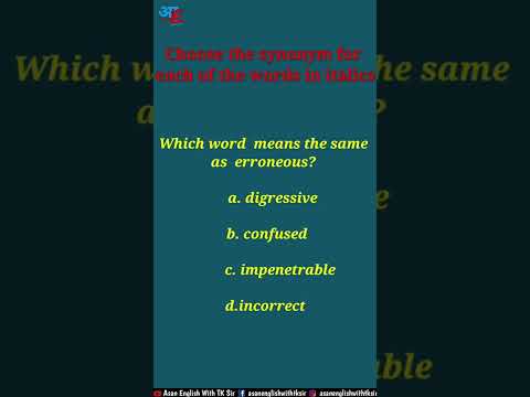 Synonym of Erroneous | English grammar | English Vocabulary | Competitive English grammar | TK Sir