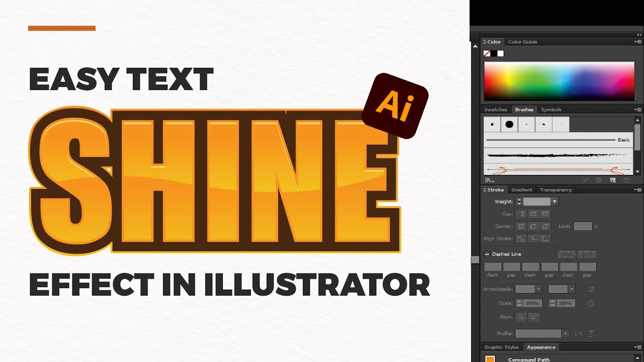Text Shine Effect Adobe Illustrator Tutorial