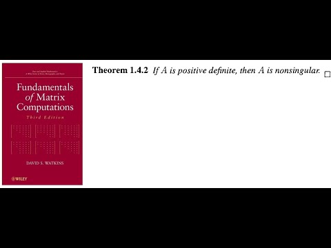 If A is positive Definite, the A is singular.