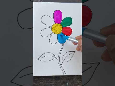 DIY Rainbow 🌈 Flowers 🌼😱 Art #art #shorts #ytshorts #creative #diy #kids