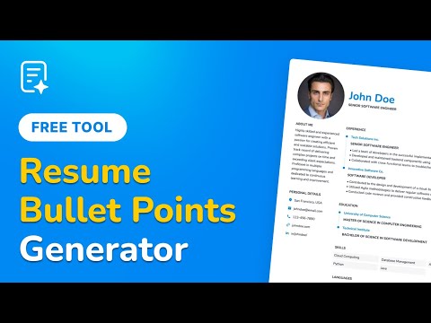 Resume Bullet Point Generator (Free AI Tool)