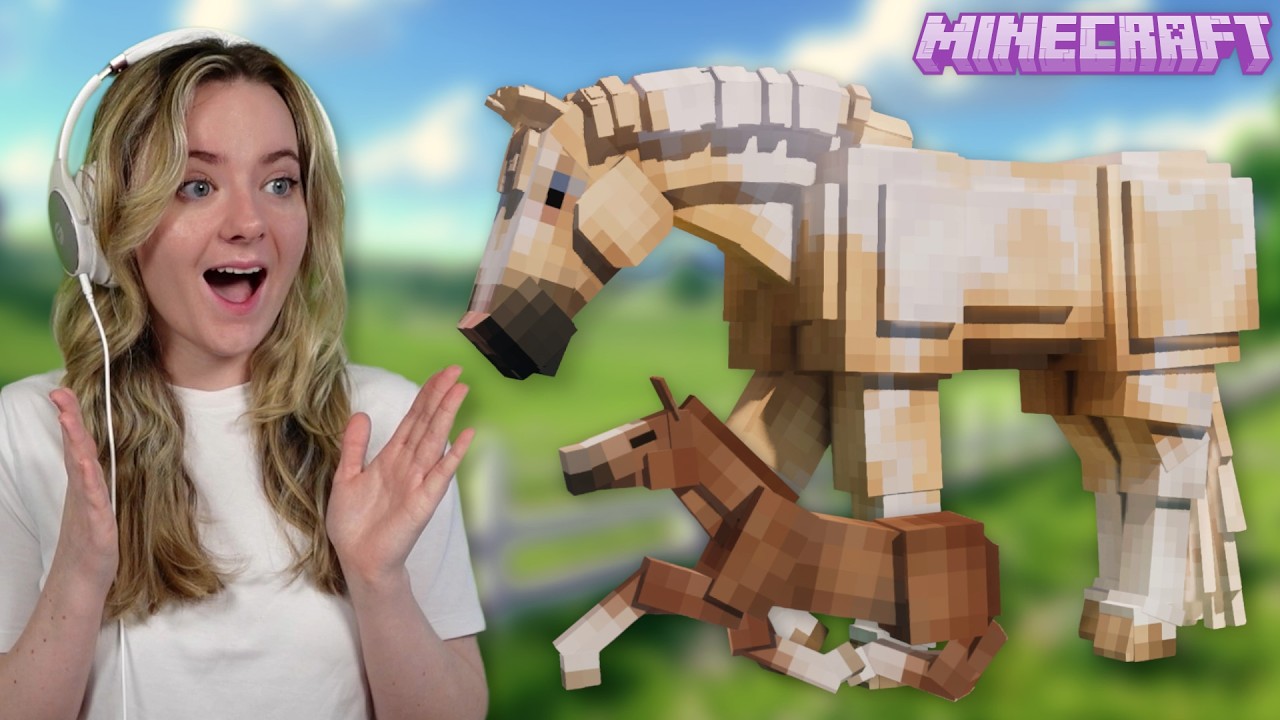 BREEDING BEAUTIFUL HORSES IN A COTTAGECORE WORLD - Minecraft Realistic Horse Mod | Pinehaven