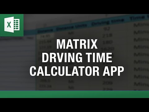 Matrix Driving Time Calculator App