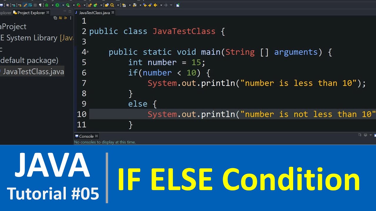 Java Tutorial #5 - Conditional if else statement program in Java Programming