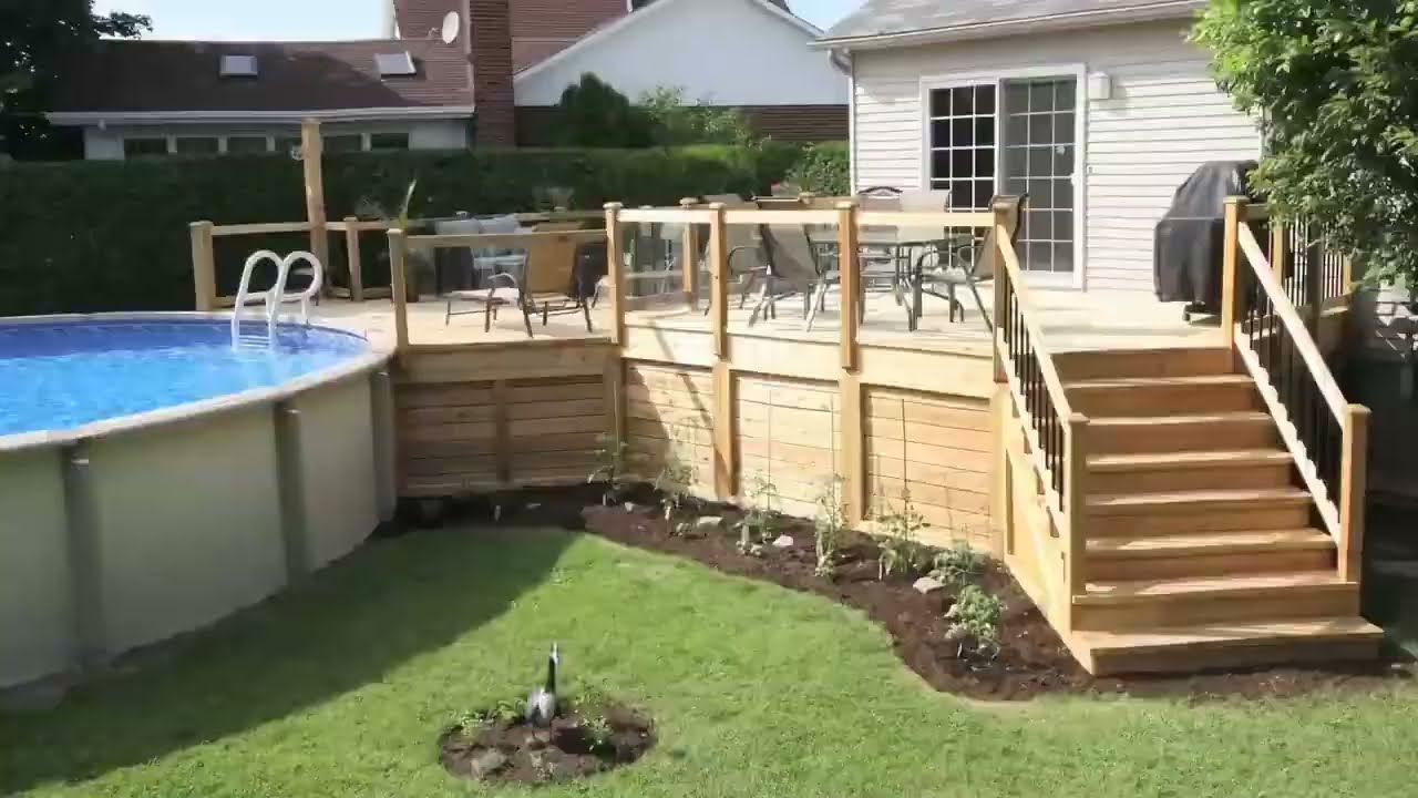 Patio avec piscine Larose par Patios et Clôtures Beaulieu, Vaudreuil Dorion, Québec