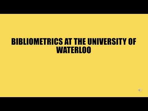 Bibliometric and Research Impact Services at the University of Waterloo