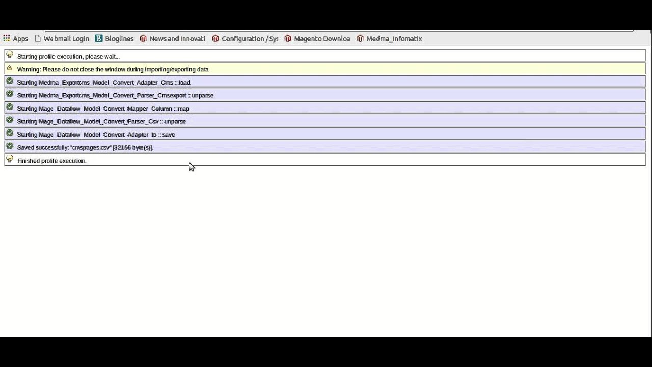 Magento Export / Import CMS Contents Extension