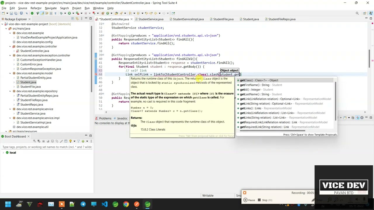 Spring REST API Versioning and HATEOS | Vice Dev @ 1XP
