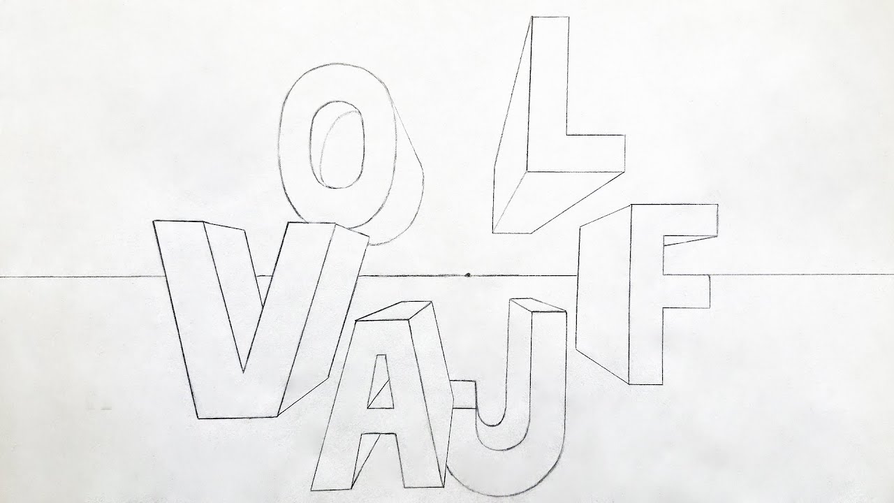 The Easy Way To Draw 3D Letters In One Point Perspective | Perspective Basics