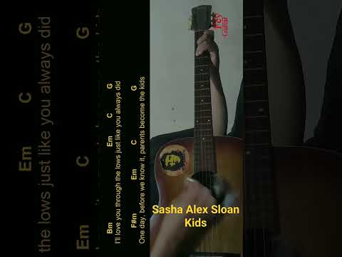 Sasha Alex Sloan - Kids Guitar Chords cover #shorts