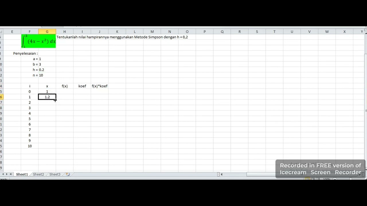 Tugas 15 Metode Numerik- masalah integral tentu menggunakan Metode Simpson